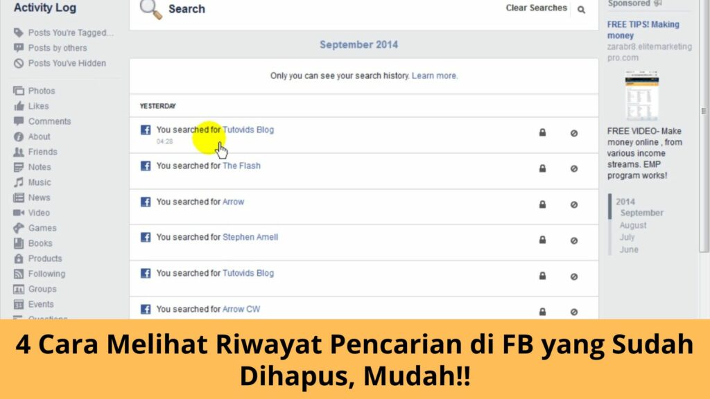 4 Cara Melihat Riwayat Pencarian Di FB Yang Sudah Dihapus, Mudah ...
